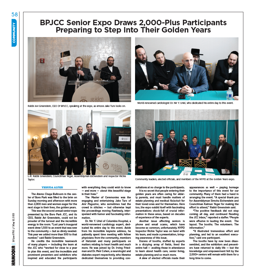 Hamodia Coverage of Golden Years Senior Expo - May 2023 – BPJCC