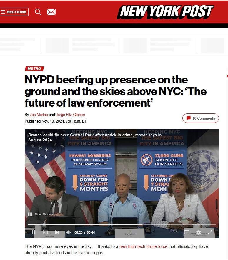 NYPD Beefing up Presence on the Ground and the Skies above NYC: ‘The F ...